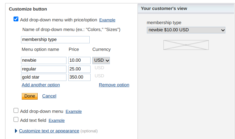 Setting up payment options in Member Payments – xnau webdesign